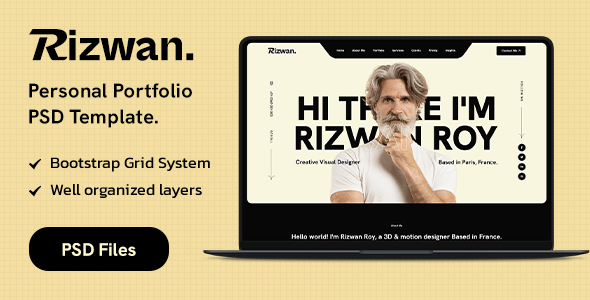 Rizwan - Personal Portfolio PSD Template by craftdzine | ThemeForest